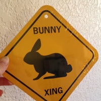 Attack Rabbit Sign Funny Rabbit Sign Bunny Sign Animal Sign Rabbit ...
