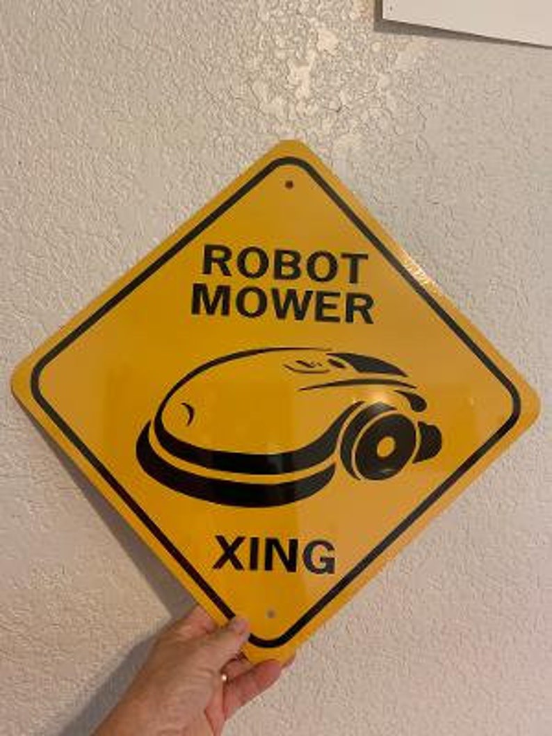 Robot Mower Xing Sign 12x12 Inch Funny Aluminum Metal Crossing Sign - Etsy