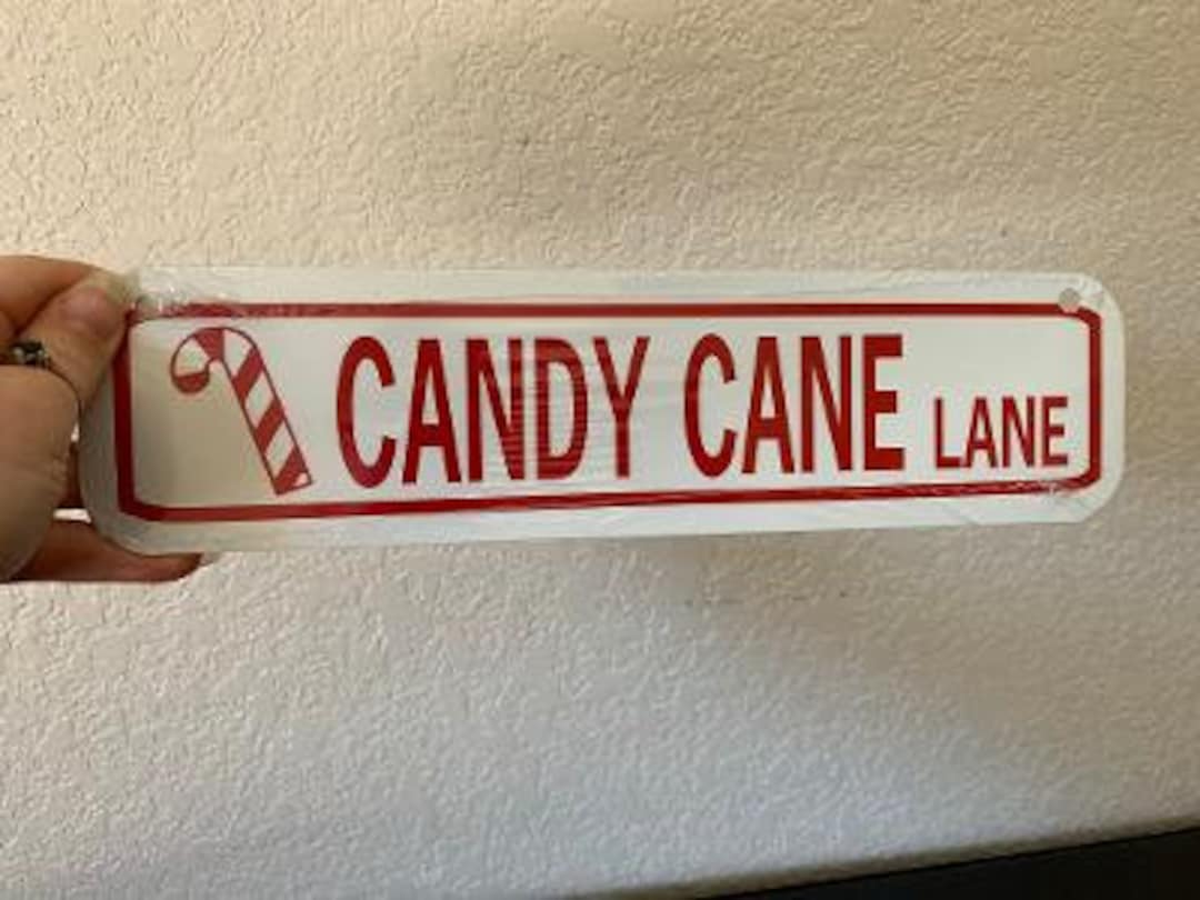Candy Cane Lane Cute Holiday Decor Aluminum Metal Sign - Etsy