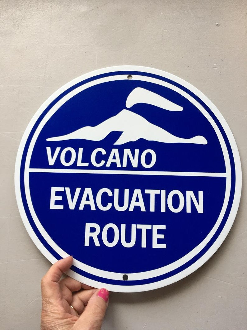 Volcano Evacuation Route Sign 12 Inch Round Aluminum Metal Sign - Etsy