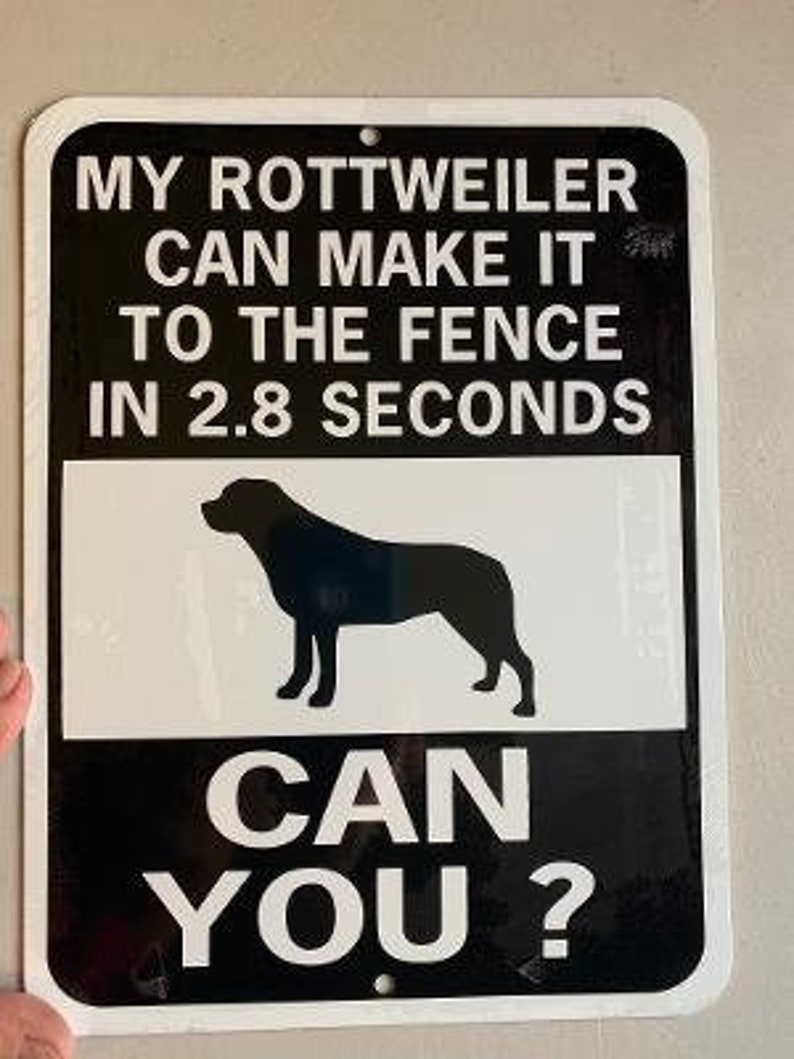 Rottweiler Funny Dog Signs 9x12 inch Aluminum metal Rottie | Etsy
