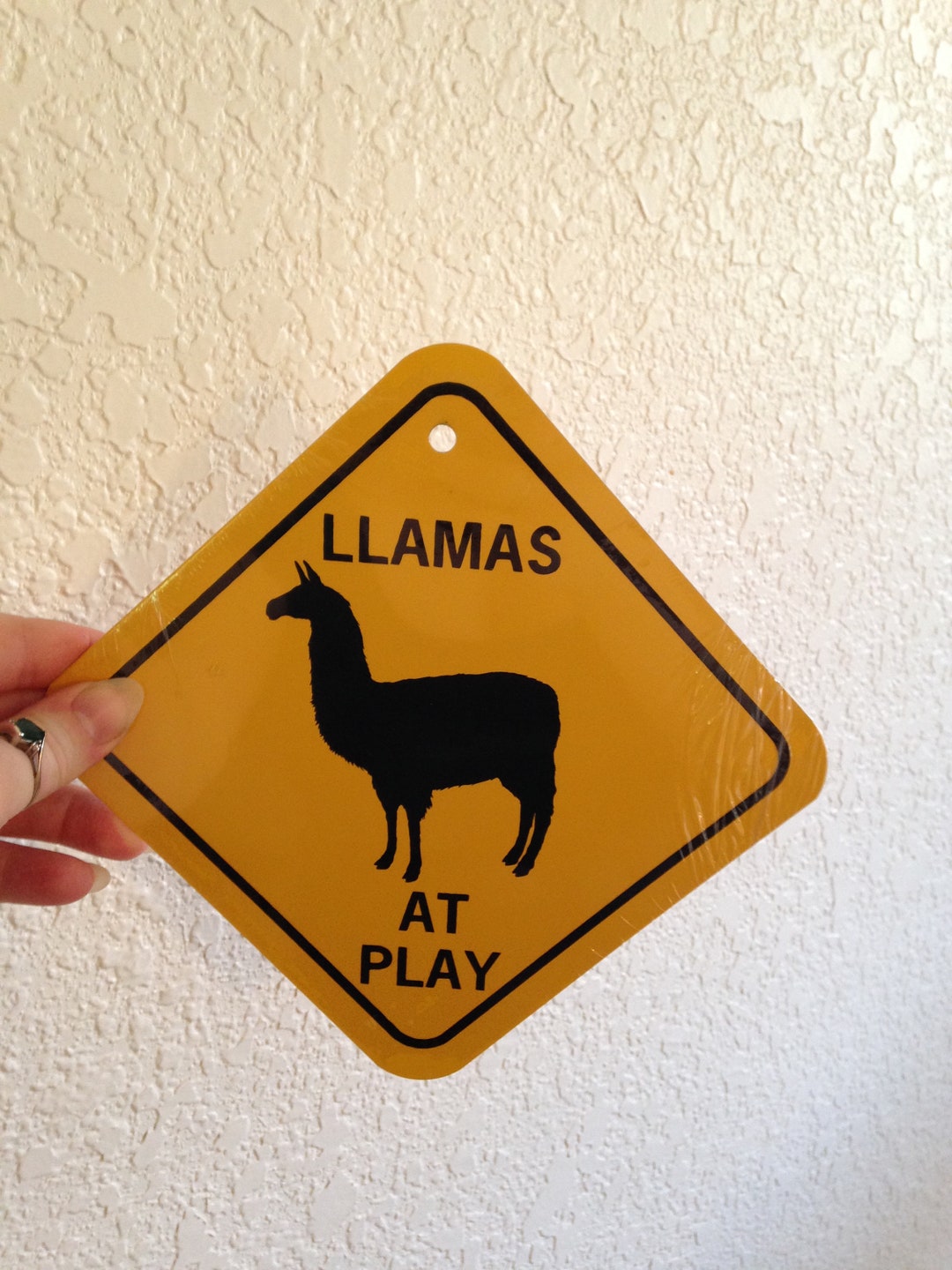 Llamas at Play LLAMA Funny Sign 6x6 Inch Aluminum Metal Yard House Sign ...