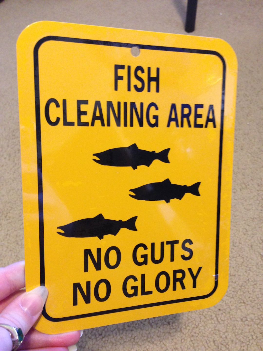 Fish Cleaning Area No Guts No Glory Funny Sign 6x8 Inch Aluminum Metal ...