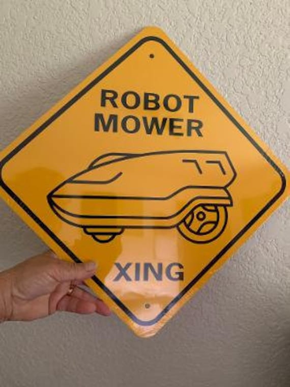 Robot Mower Xing Sign 12x12 inch Funny Aluminum metal | Etsy