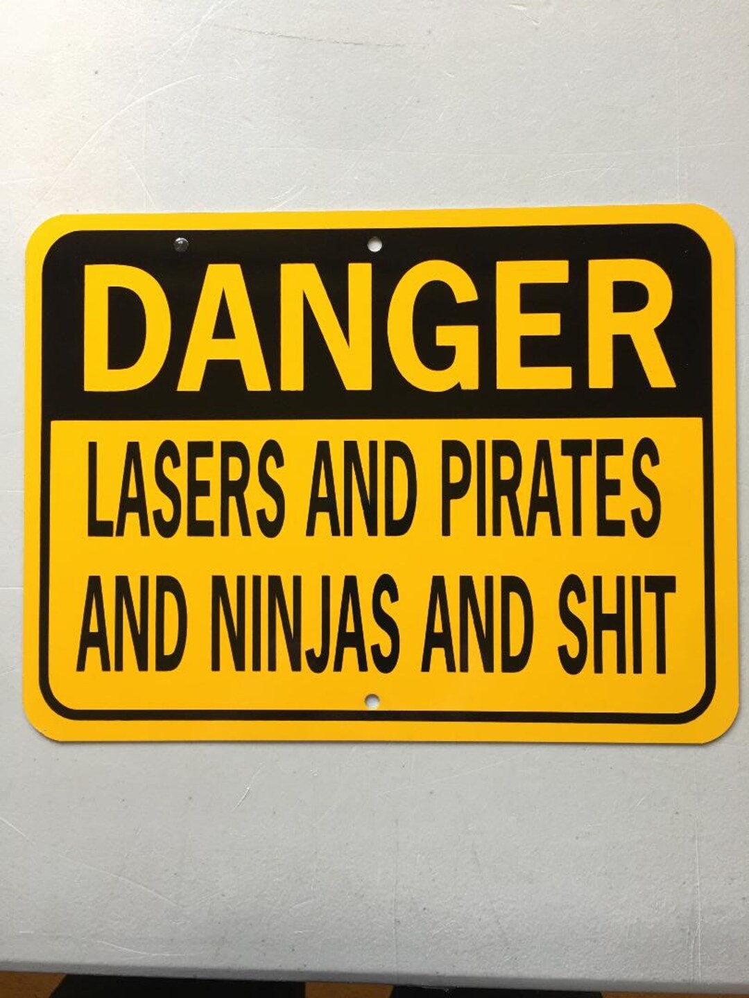 Danger Lasers and Pirates and Ninjas and Shit Funny Sign 9x12 Inch ...