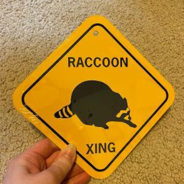 Raccoon Crossing Sign - Etsy