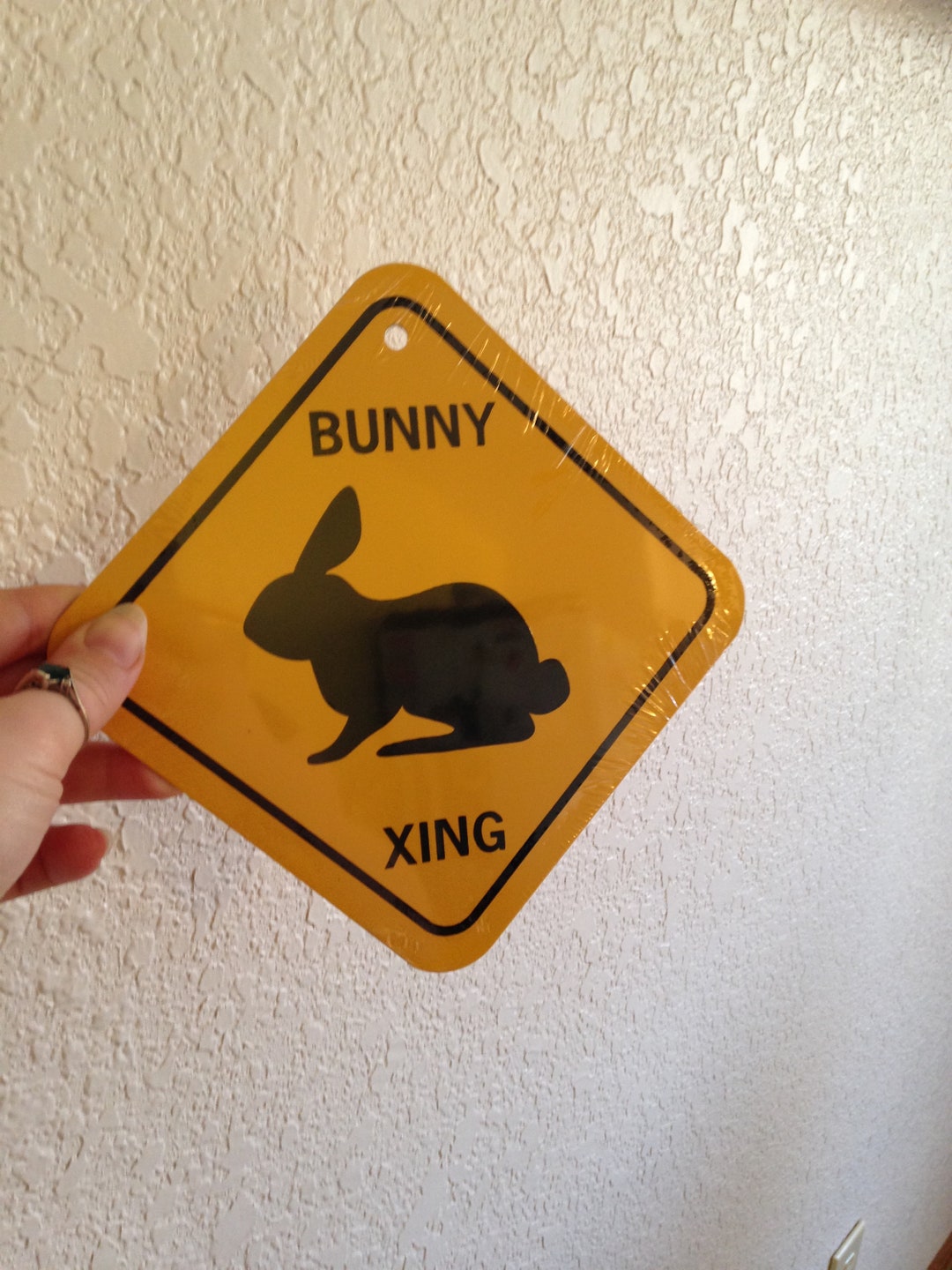 Bunny Xing Crossing Funny Sign 6x6 Inch Aluminum Metal Yard House Sign ...