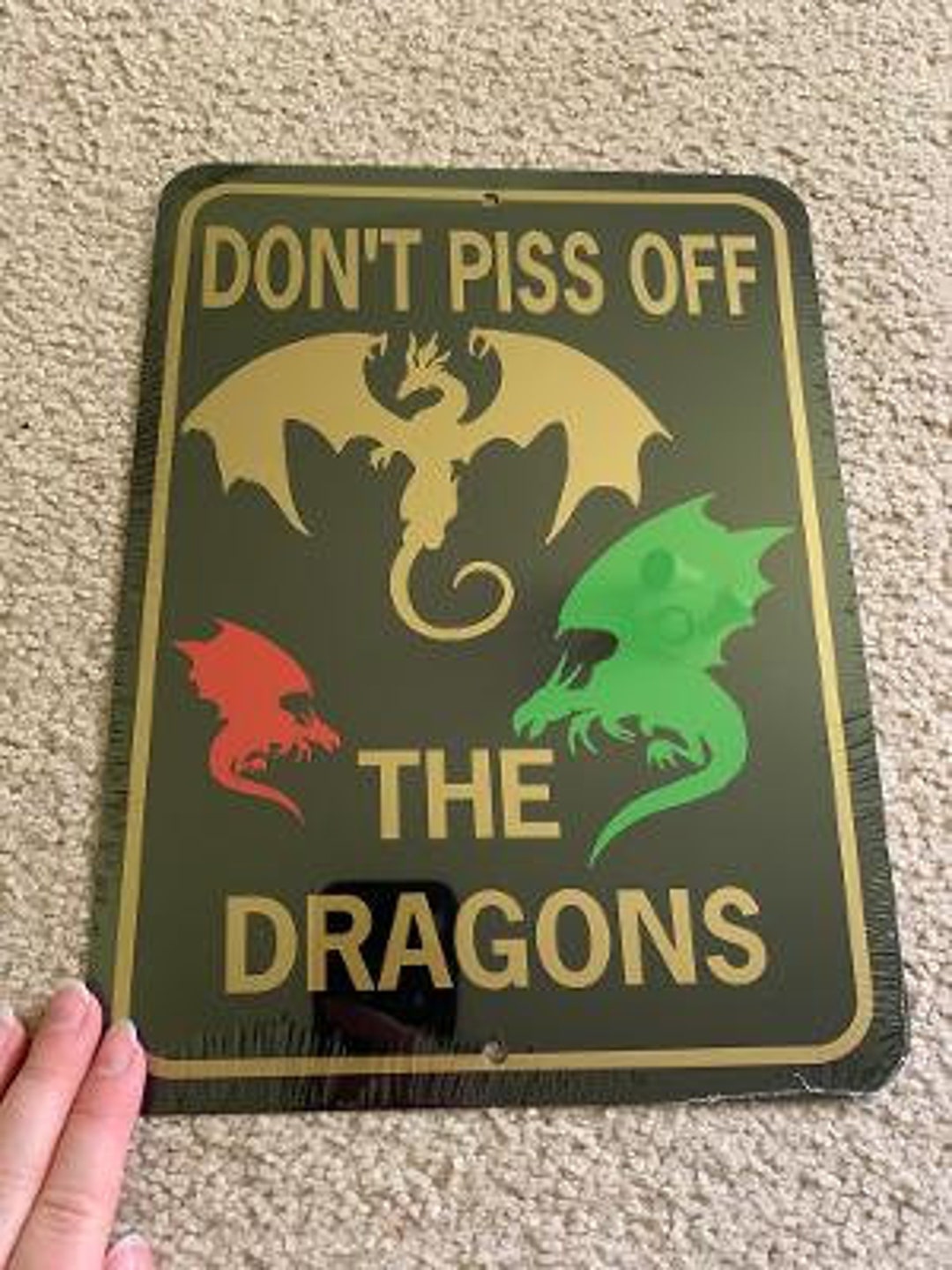 Don't Piss off the Dragons Black/gold Sign 9x12 Inch Aluminum Metal ...