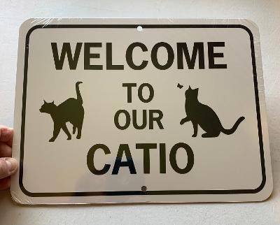 Welcome to our Catio Funny Sign 9x12 inch Aluminum metal | Etsy