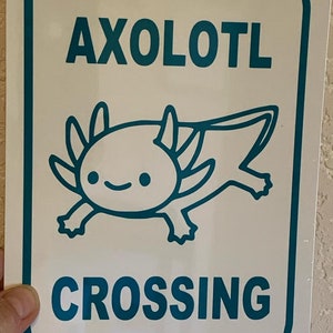 Axolotl Crossing Funny Sign 6x8 Inch Aluminum Metal Sign - Etsy