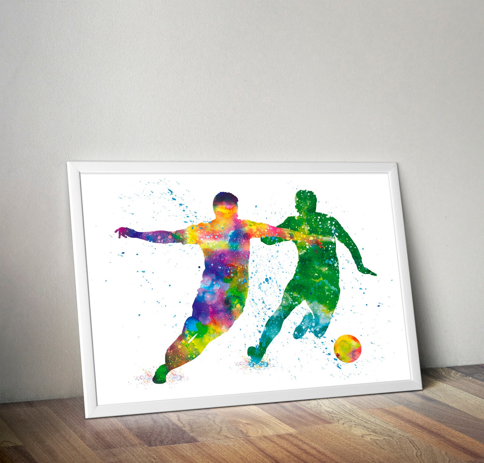 Soccer Players Print Football Players Watercolor Art Sport - Etsy