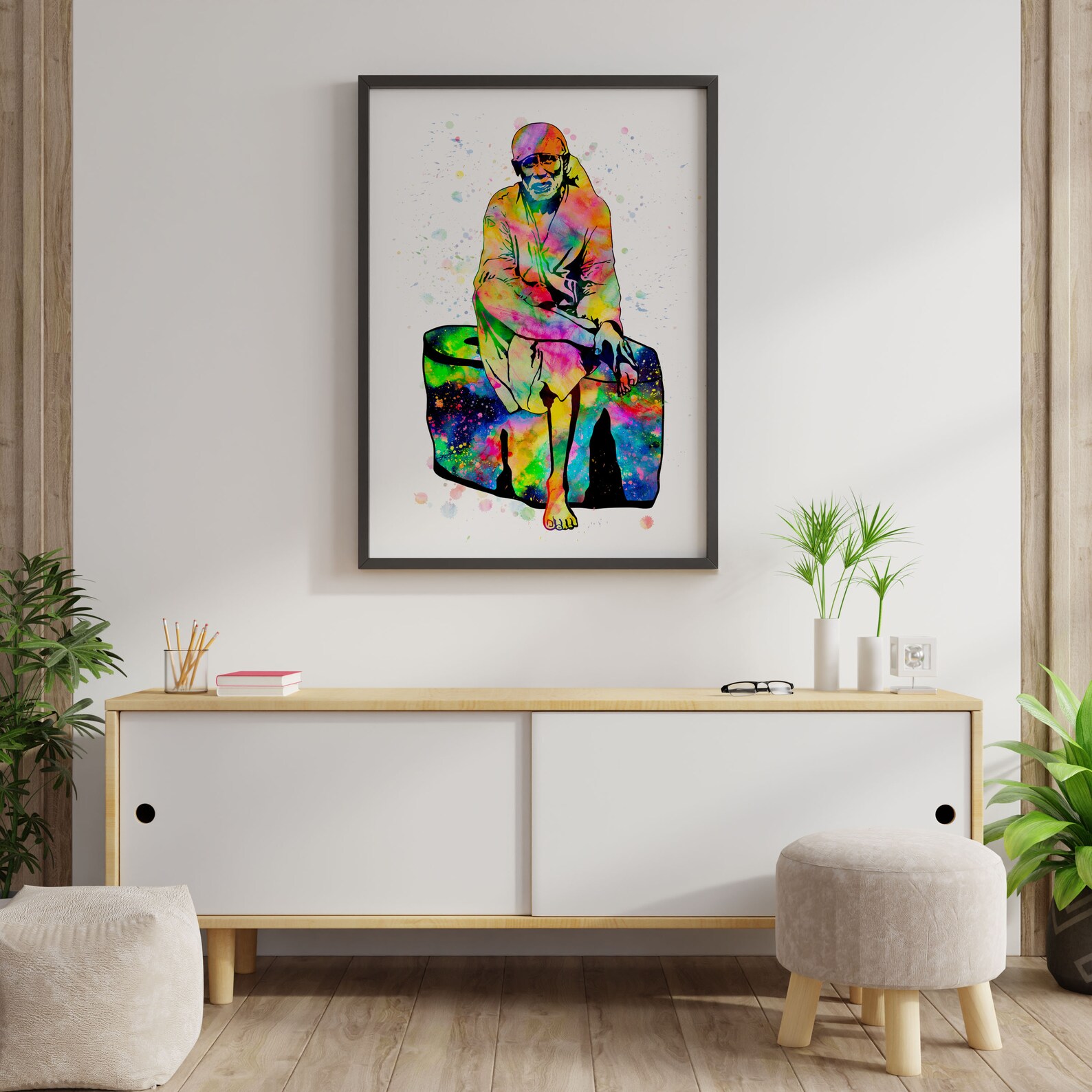 Sai Baba Painting Shirdi Sai Baba Poster Spiritual Decor - Etsy