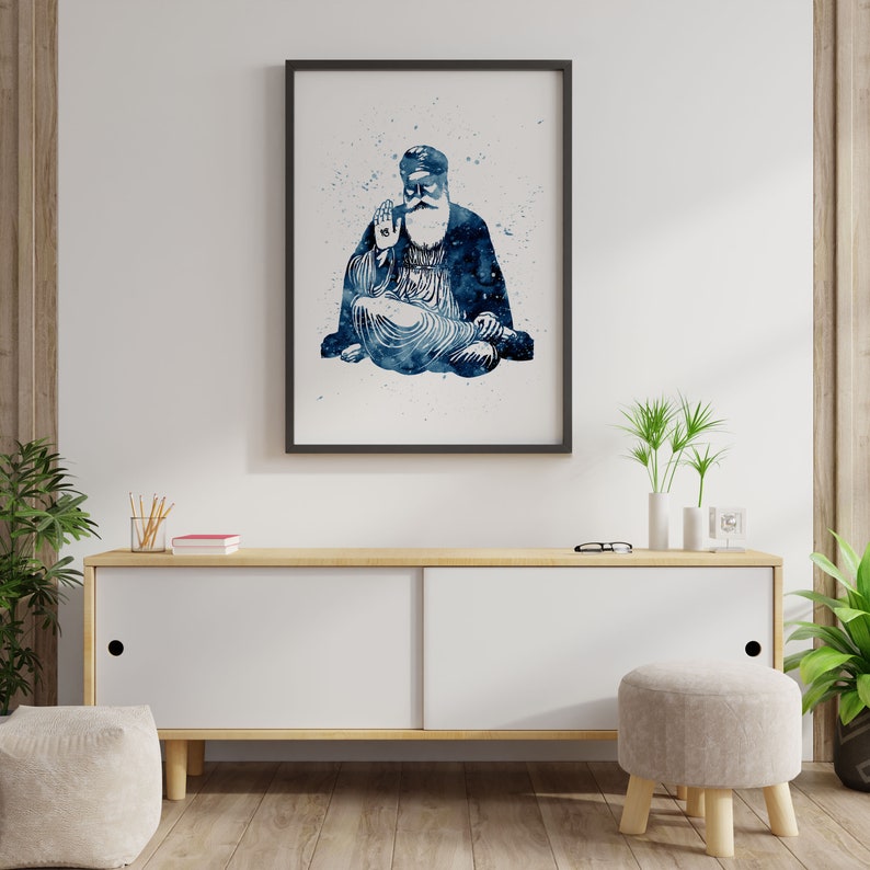 Sikh Gurus Wall Art Set of 3 Prints Blue Guru Nanak - Etsy