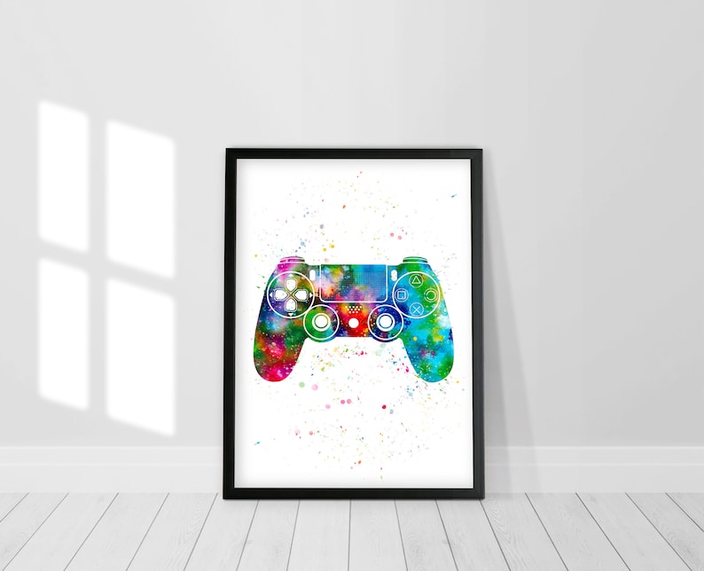 PS4 Controller Poster Gamer Room Decor Playstation 4 | Etsy