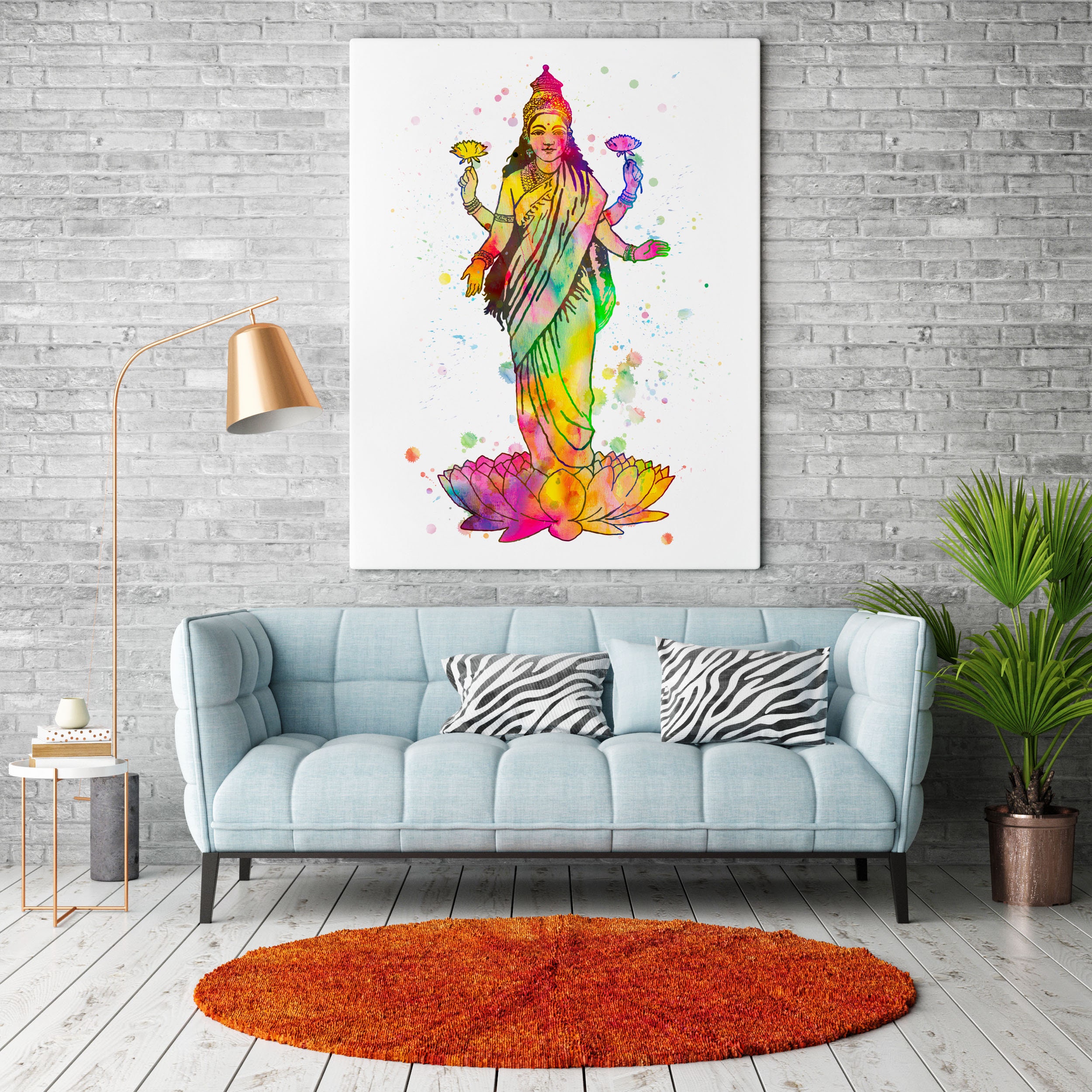 Lakshmi Print Lakshmi Goddess Painting Lakshmi Poster Hindu | Etsy