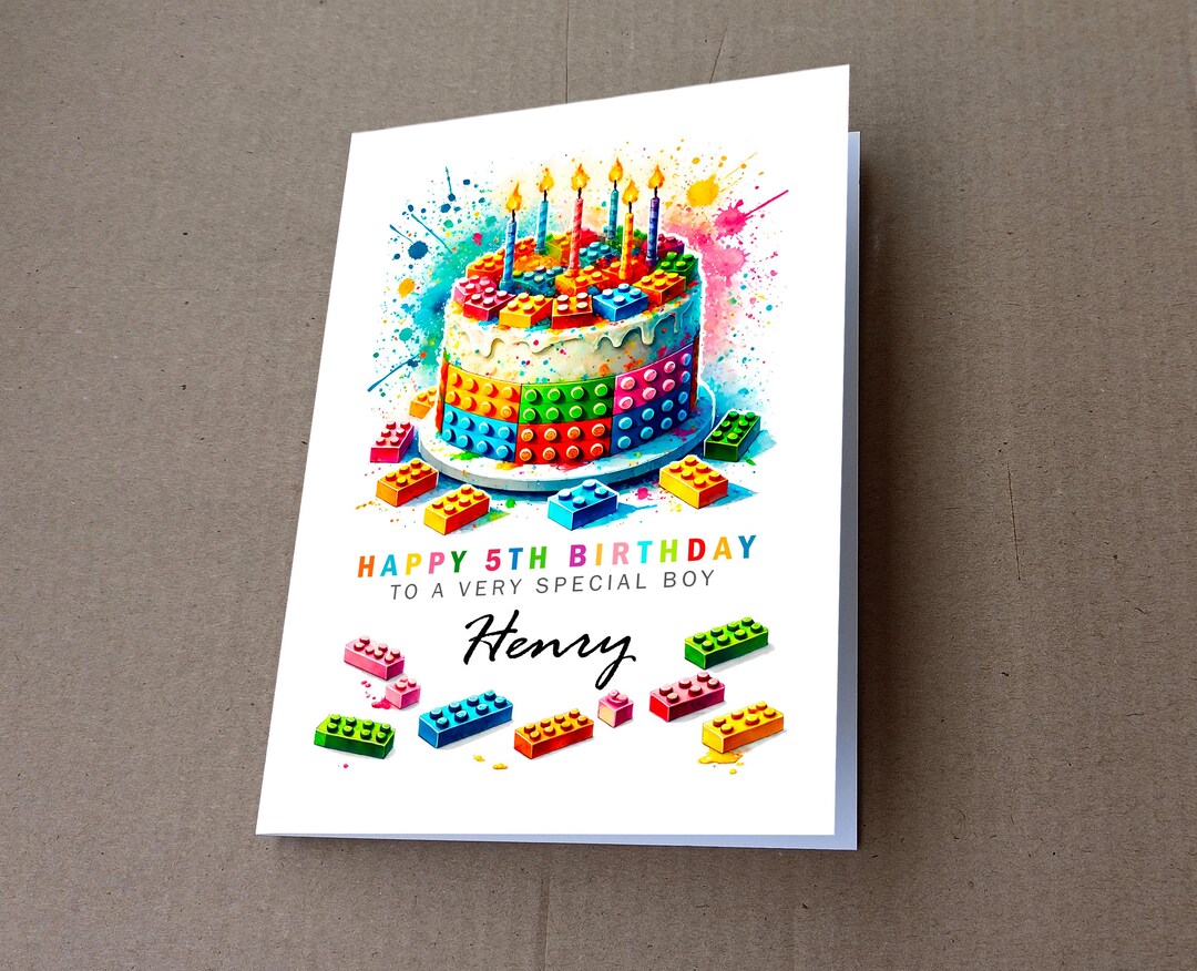 Building Blocks Birthday Card: Watercolor Print (digital Download ...