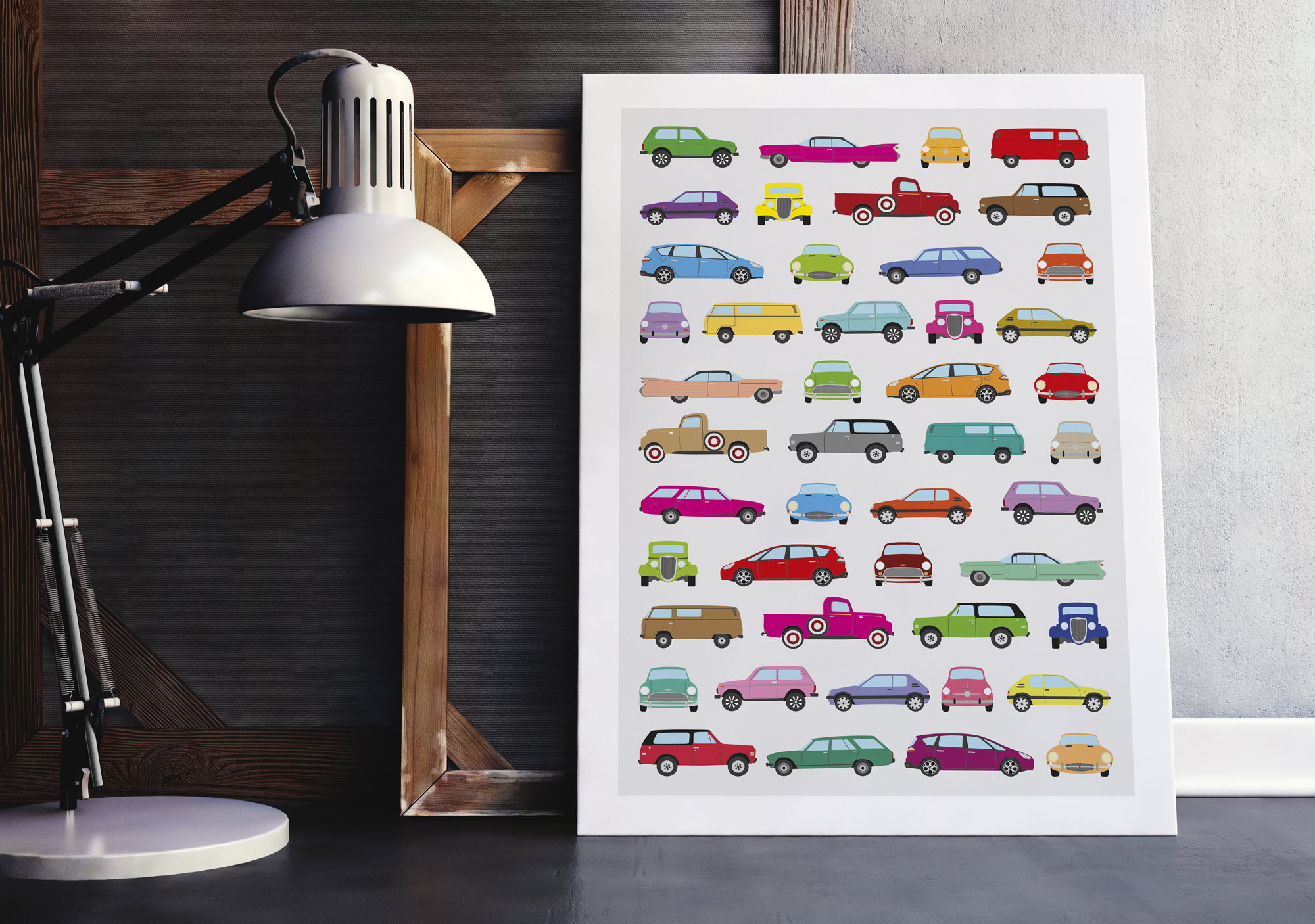 Cars poster Car illustration Kids room art Car print Boys | Etsy