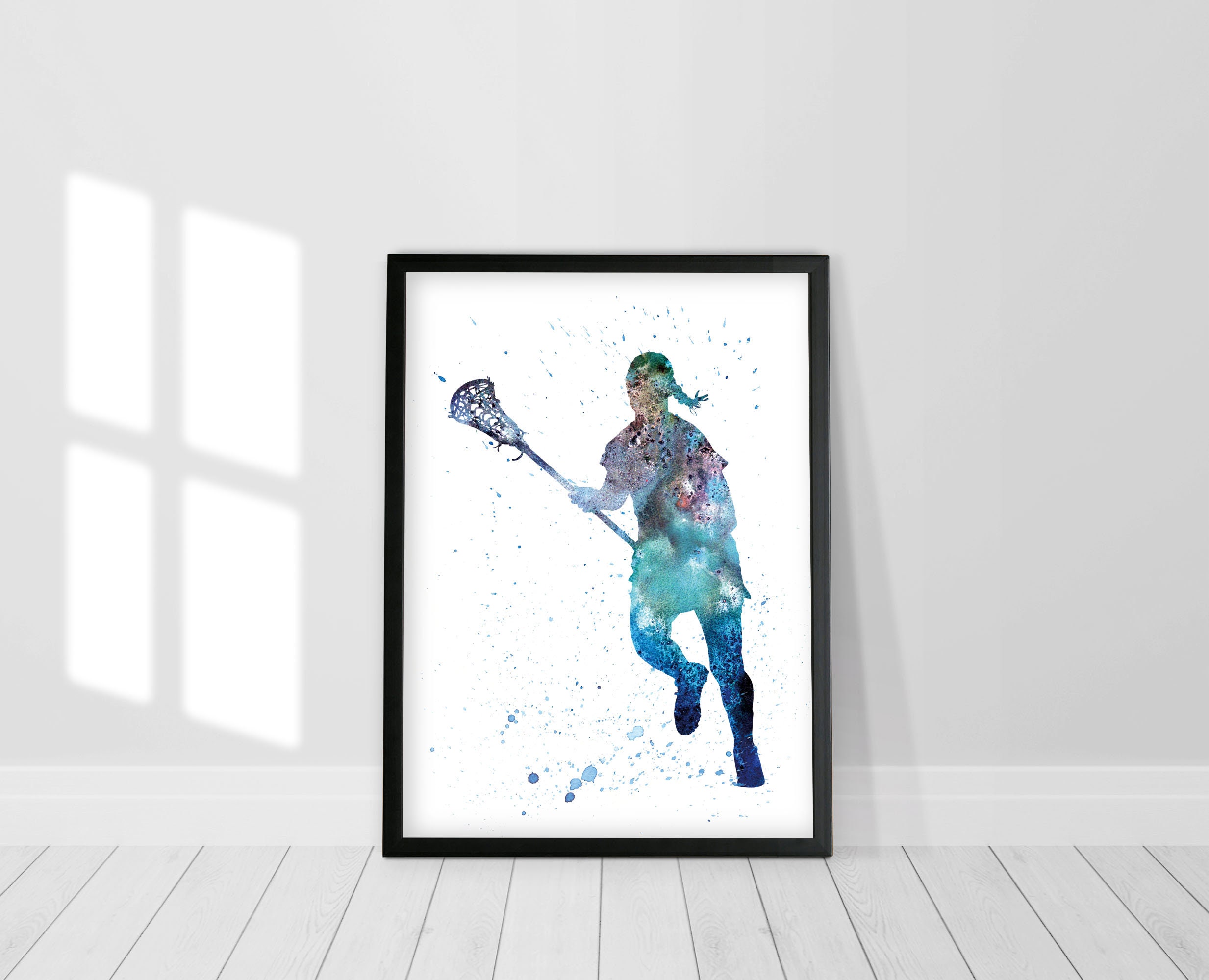 Lacrosse Girls Watercolor Art Set of 3 Printable Wall Art | Etsy