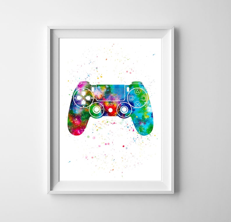 PS4 Controller Poster Gamer Room Decor Playstation 4 | Etsy
