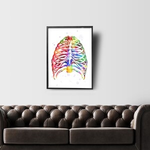 Rib Cage Poster, Anatomy Art, Medical Art Print, Medical Student Gift ...