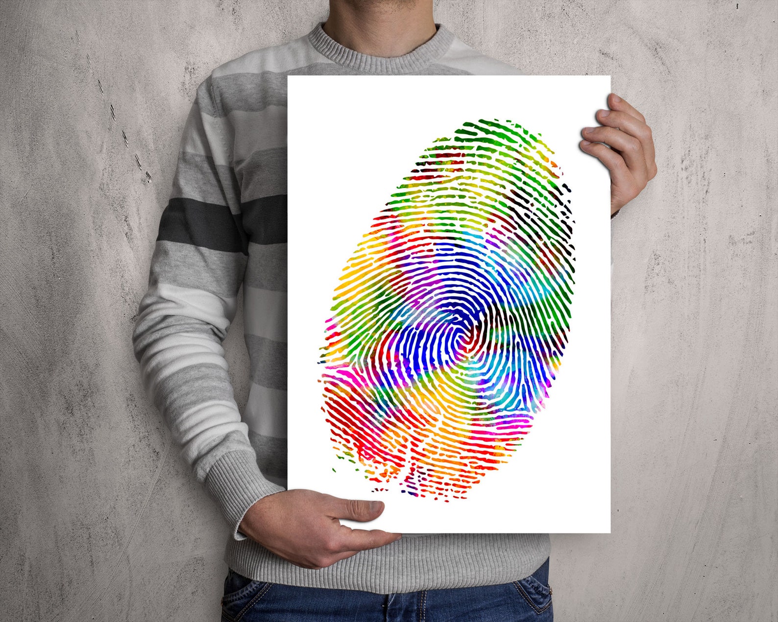 Fingerprint Watercolor Poster Finger Print Art Watercolor - Etsy