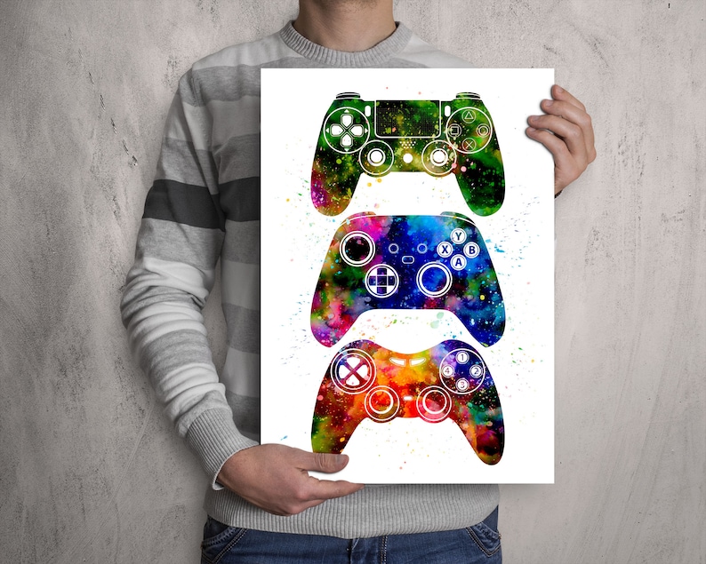 Game Controller Poster Controller Wall Art Gamer Room Decor | Etsy
