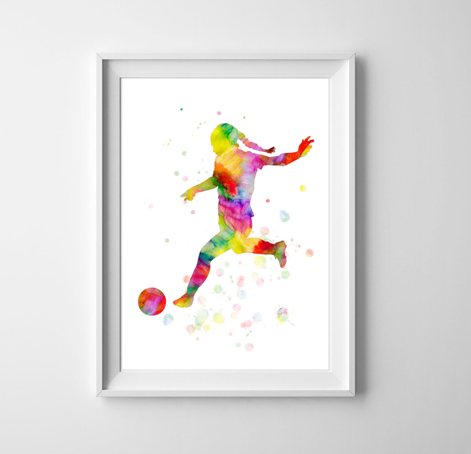 Soccer girl print girl football player Female Soccer | Etsy