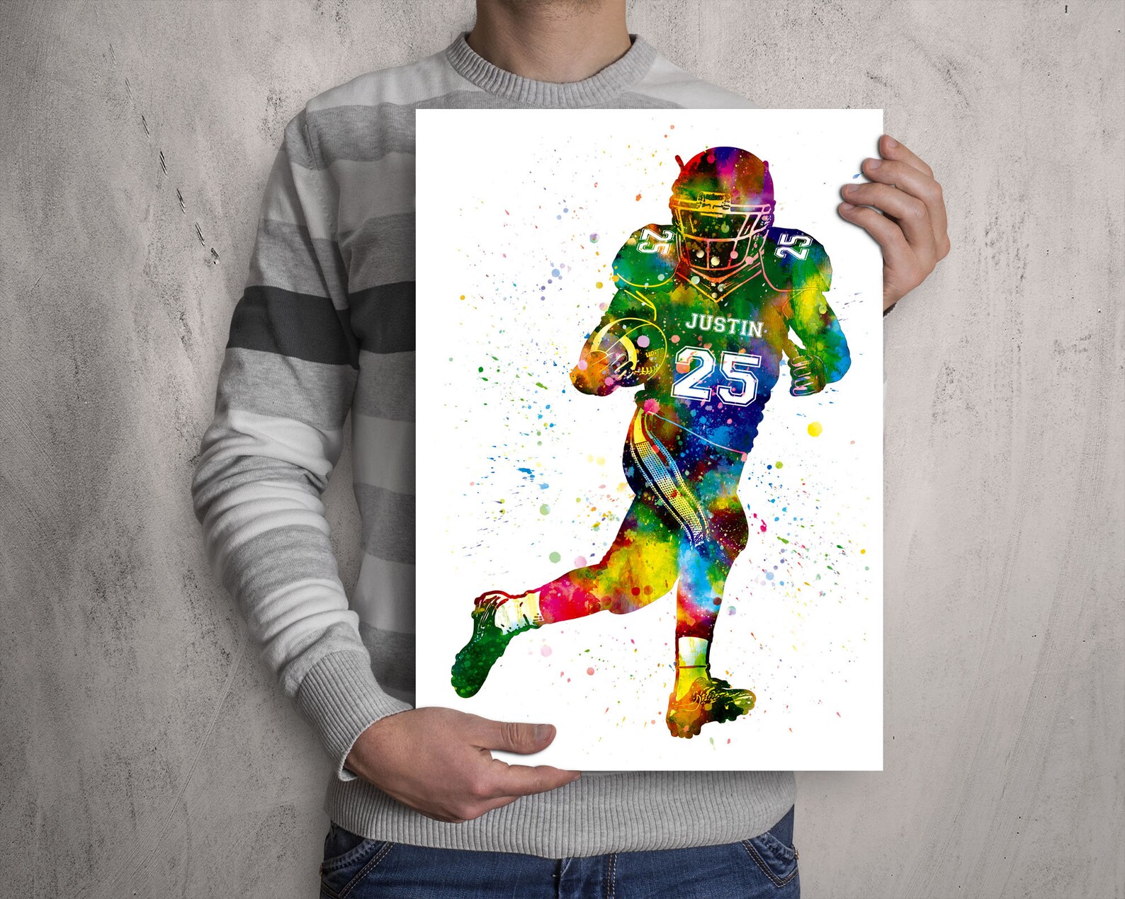Personalized American Football Poster Custom Gift for Men - Etsy