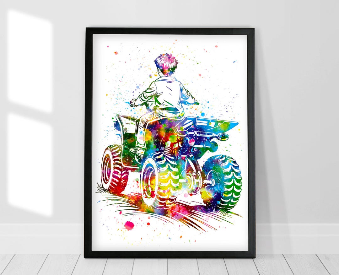 ATV Poster, Personalized Quad Bike Watercolor, 4 Wheeler Art Print ...