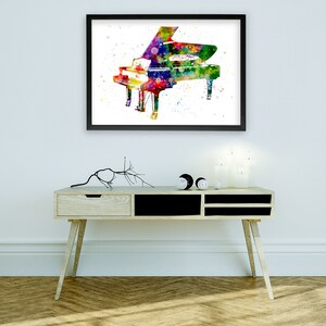 Piano Watercolor Art Print, Music Instrument Poster, Musician Wall Art ...