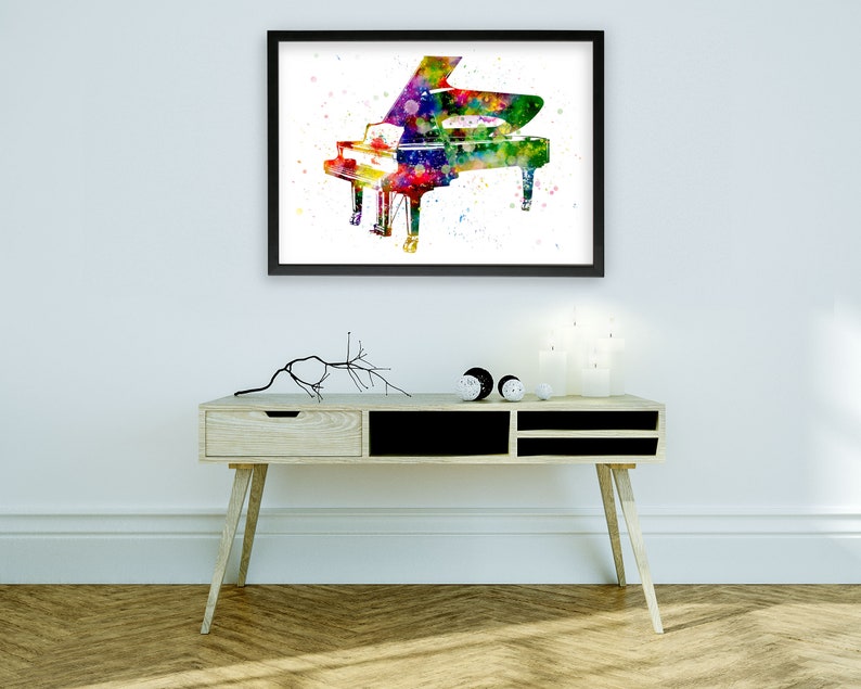 Piano Watercolor Art Print Music Instrument Poster Musician | Etsy