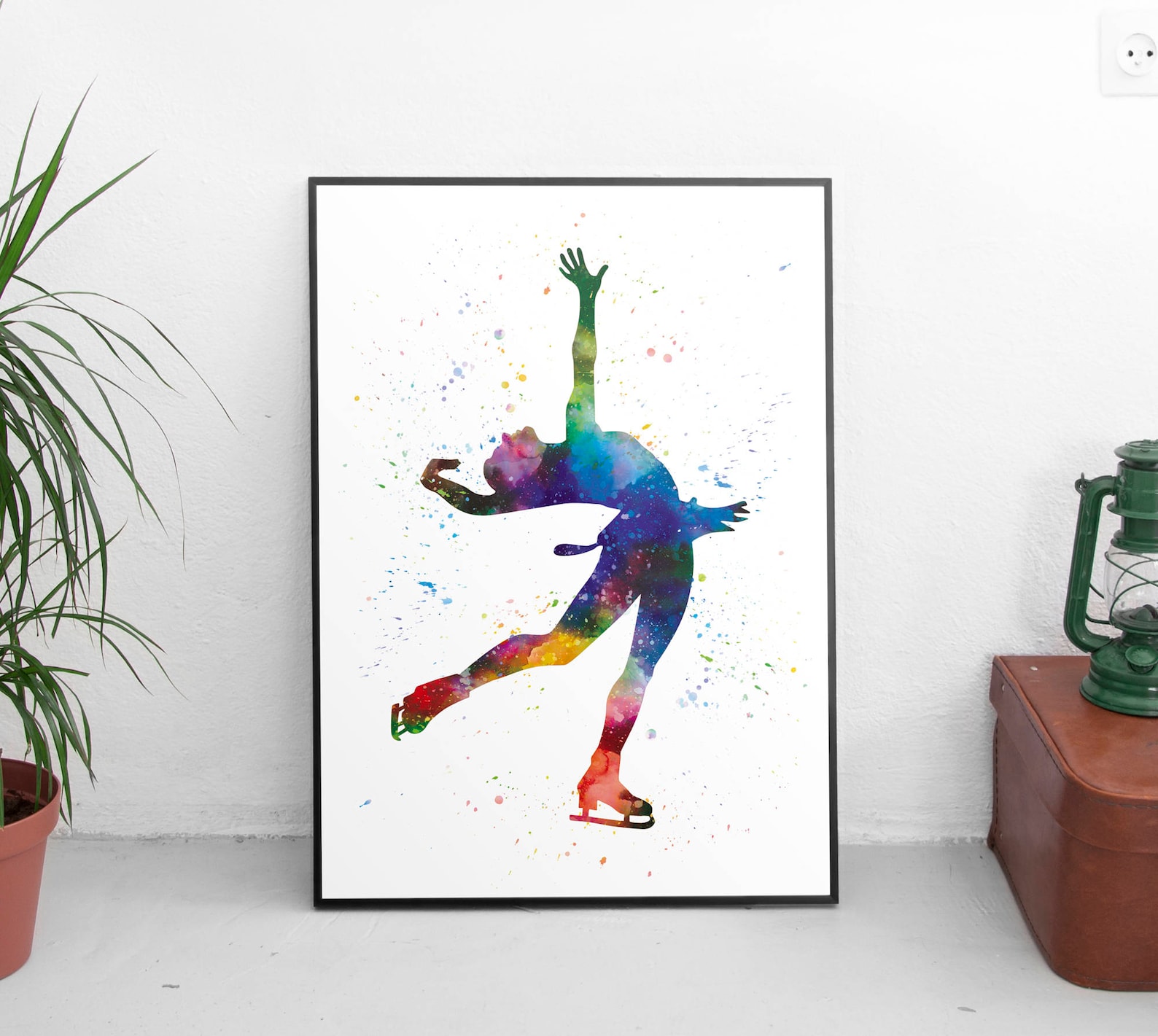 Figure Skating Print Ice Skating Poster Watercolor Art - Etsy