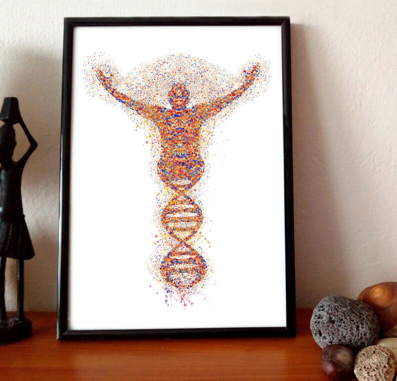 DNA Art Human DNA Print Human Body System Molecular Print - Etsy