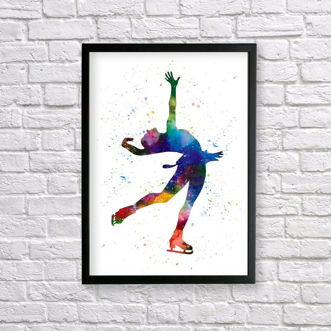 Figure Skating Print Ice Skating Poster Watercolor Art - Etsy