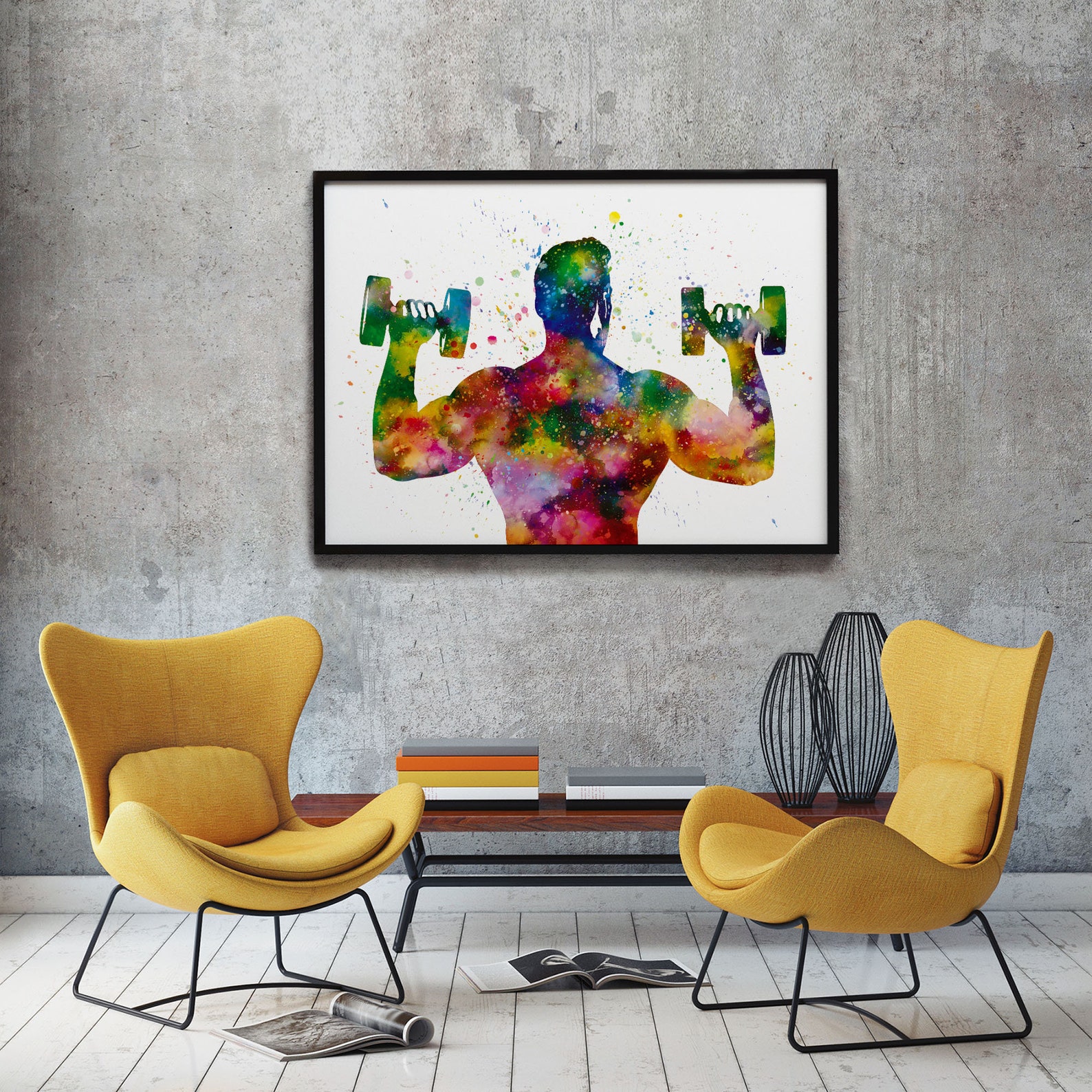 Dumbbell Workout Poster Gym Poster Art Print Home Gym Wall - Etsy