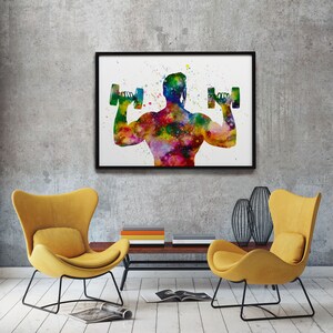 Dumbbell Workout Poster, Gym Poster Art Print, Home Gym Wall Art ...