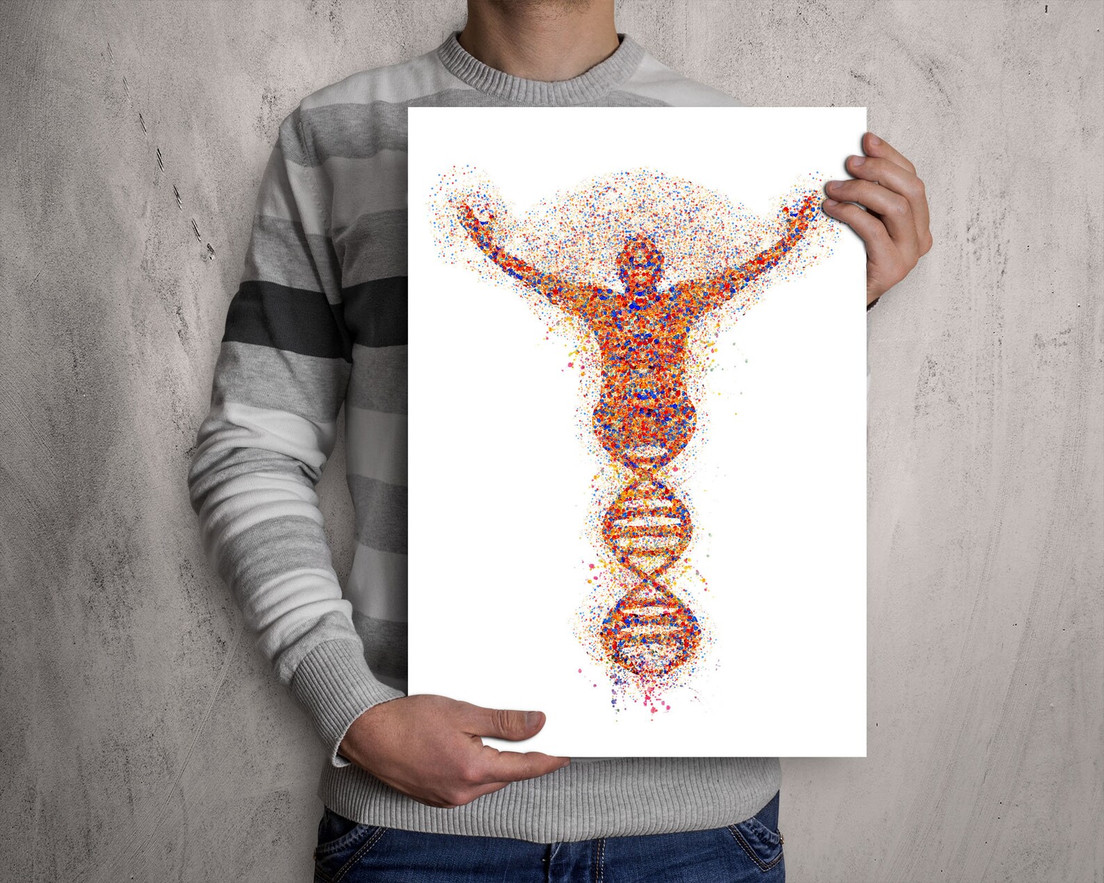 DNA Art Human DNA Print Human Body System Molecular Print - Etsy