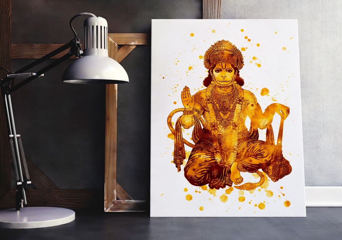 Hanuman Painting Lord Hanuman Poster Hindu Art Printable | Etsy