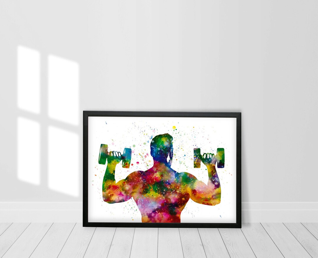 Dumbbell Workout Poster, Gym Poster Art Print, Home Gym Wall Art ...