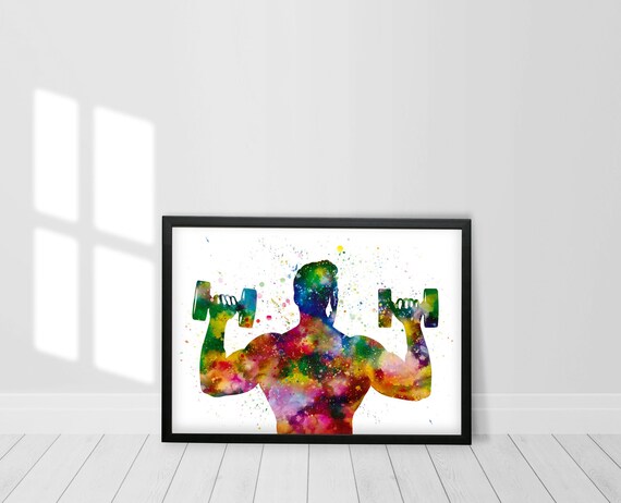 Dumbbell Workout Poster Gym Poster Art Print Home Gym Wall | Etsy