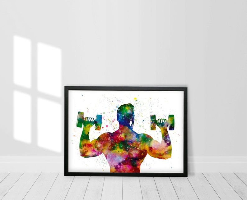 Dumbbell Workout Poster Gym Poster Art Print Home Gym Wall - Etsy