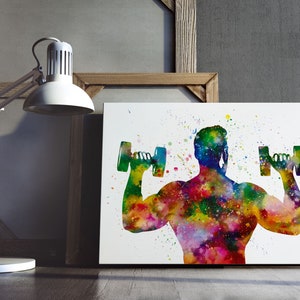 Dumbbell Workout Poster, Gym Poster Art Print, Home Gym Wall Art ...