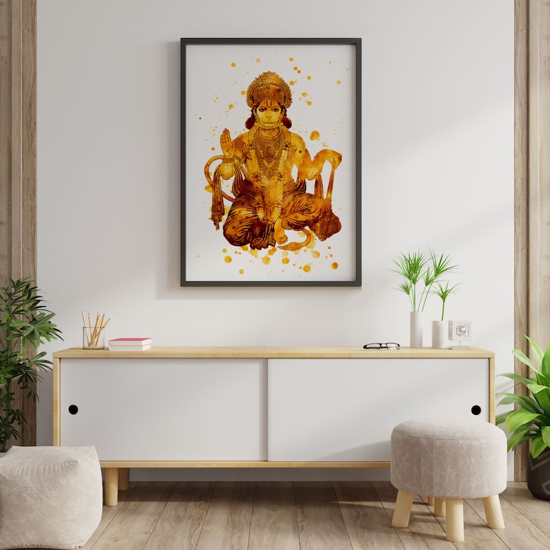Hanuman Painting Lord Hanuman Poster Hindu Art Printable | Etsy