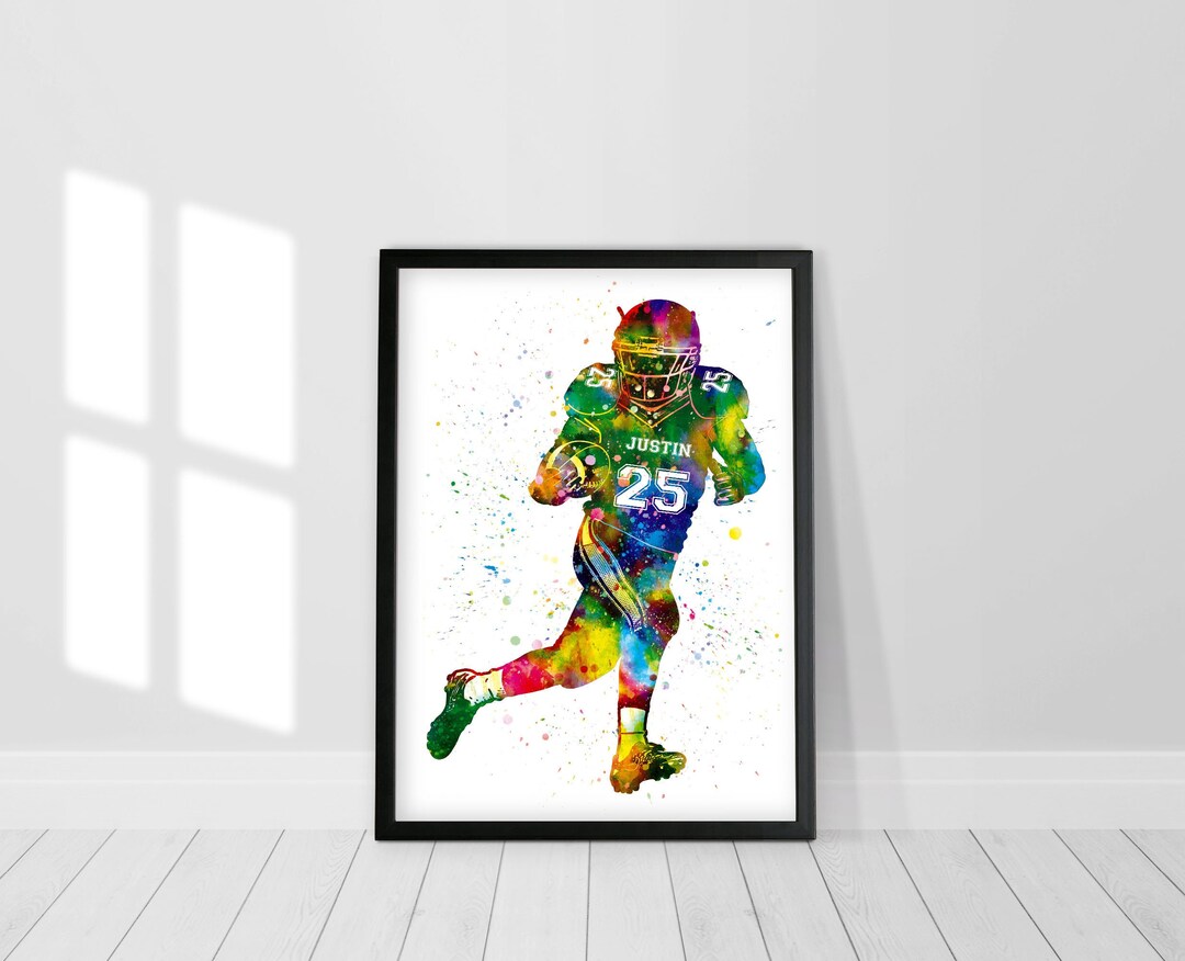 Personalized American Football Poster, Custom Gift for Men, Football ...