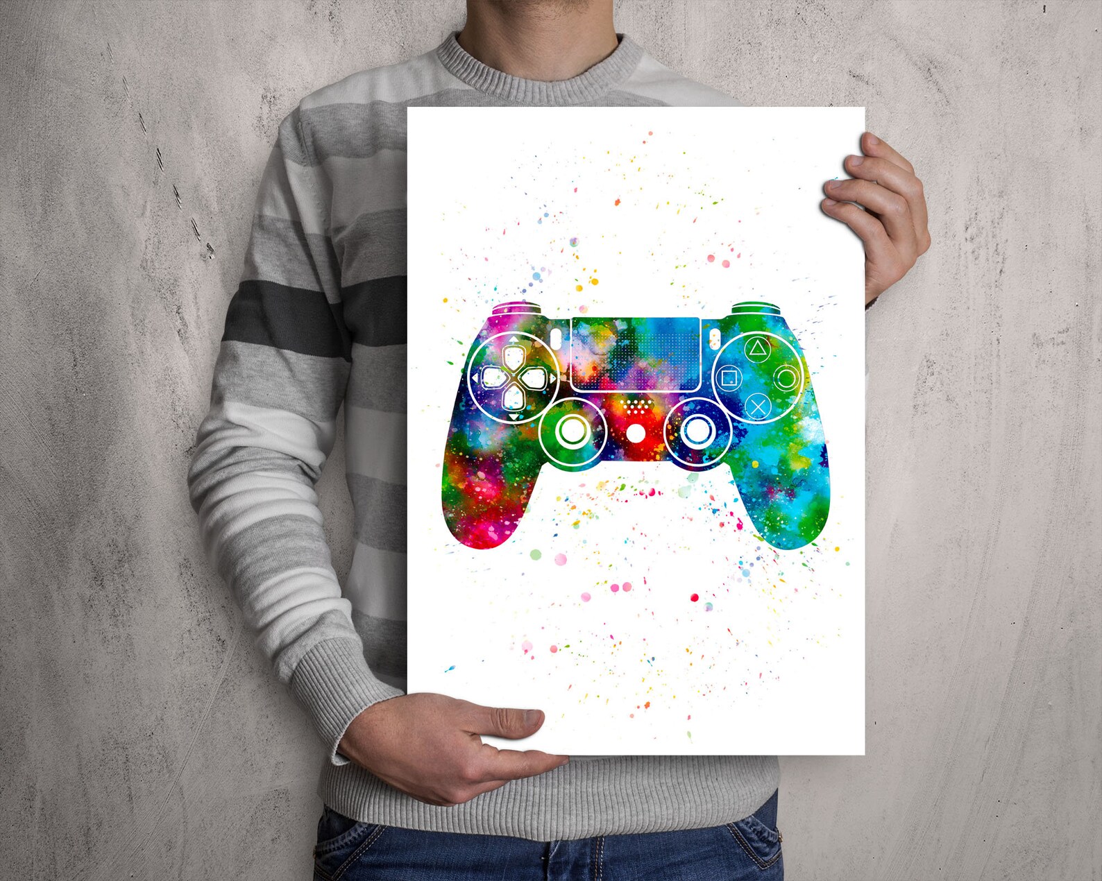PS4 Controller Poster Gamer Room Decor Playstation 4 | Etsy