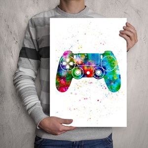 PS4 Controller Poster Gamer Room Decor Playstation 4 - Etsy