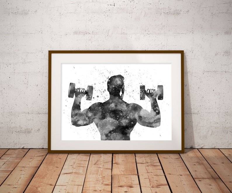 Dumbbell Workout Poster Gym Poster Art Print Home Gym Wall - Etsy