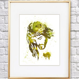 Jesus Watercolor Art, Jesus Printable, Christ Wall Art, Christ ...