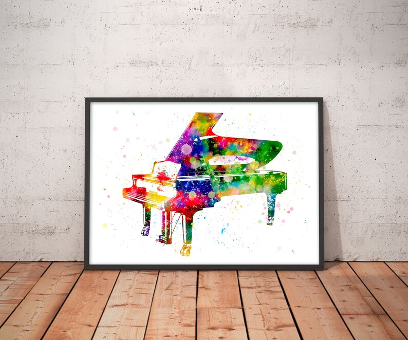 Piano Watercolor Art Print Music Instrument Poster Musician | Etsy