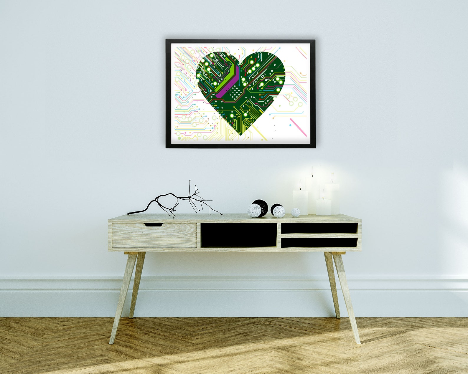 Circuit Board Heart Print Motherboard Art Computer Decor - Etsy